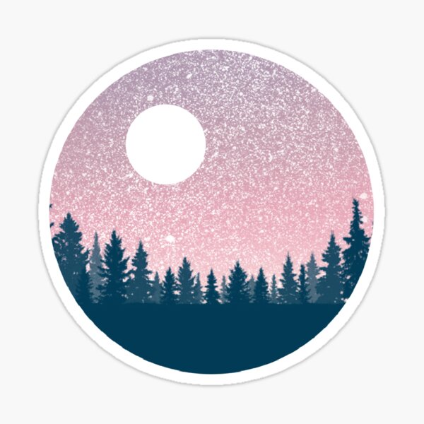 "Pink Starry Night Sky" Sticker by KCreatives | Redbubble