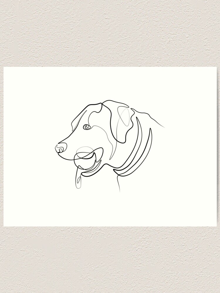 "Labrador with Ball Single Line Drawing" Art Print for Sale by Wuhnder ...