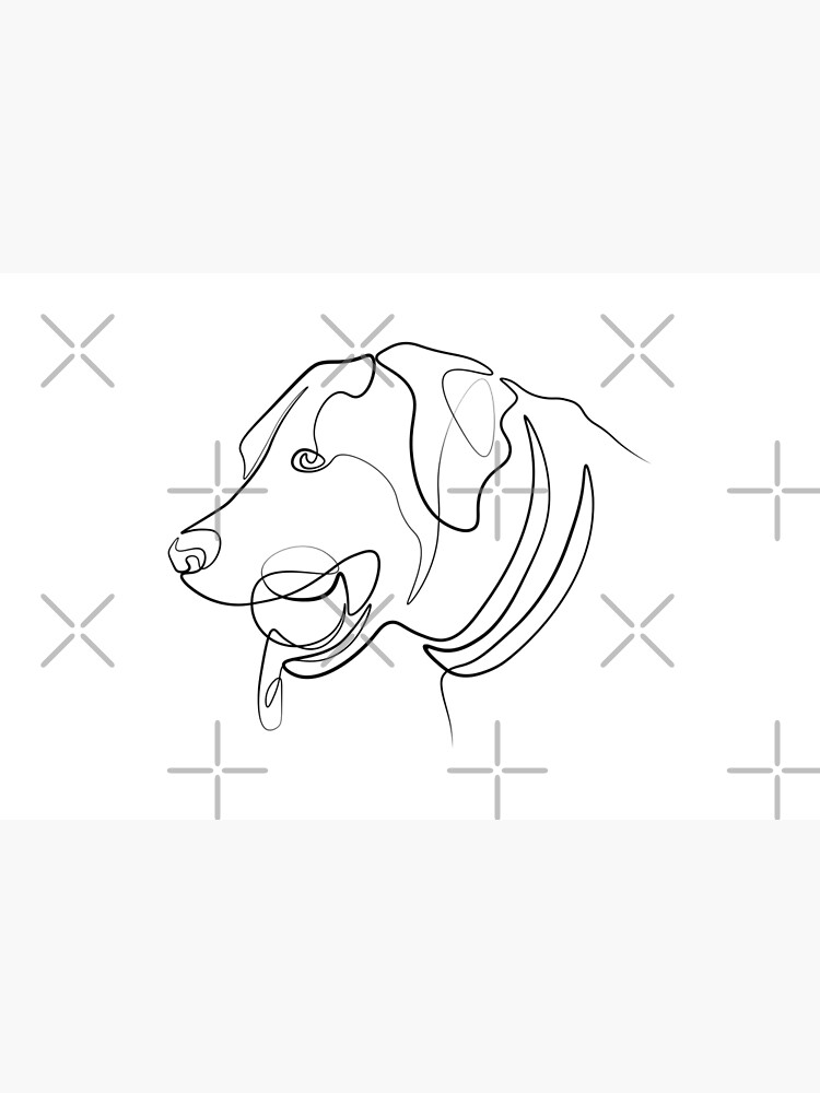 "Labrador with Ball Single Line Drawing" Art Print for Sale by Wuhnder ...