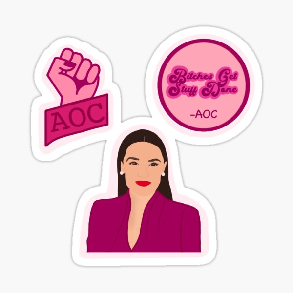 "AOC sticker pack " Sticker for Sale by kassiedoodless | Redbubble
