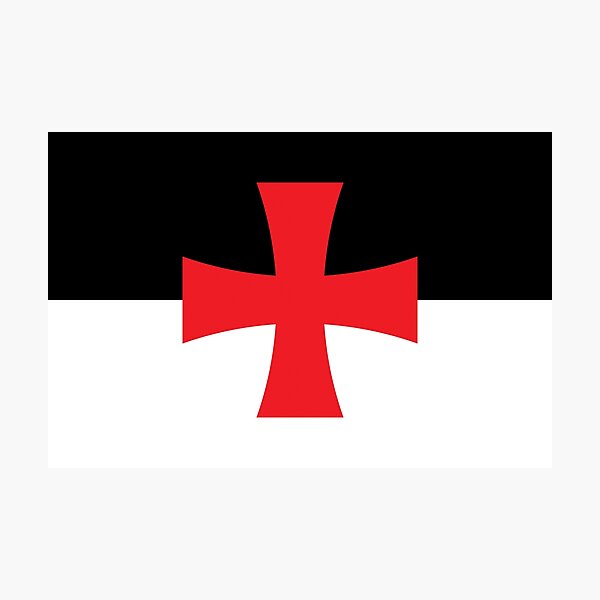 Impression photo « Drapeau des Templiers », par FlagsandSymbols | Redbubble