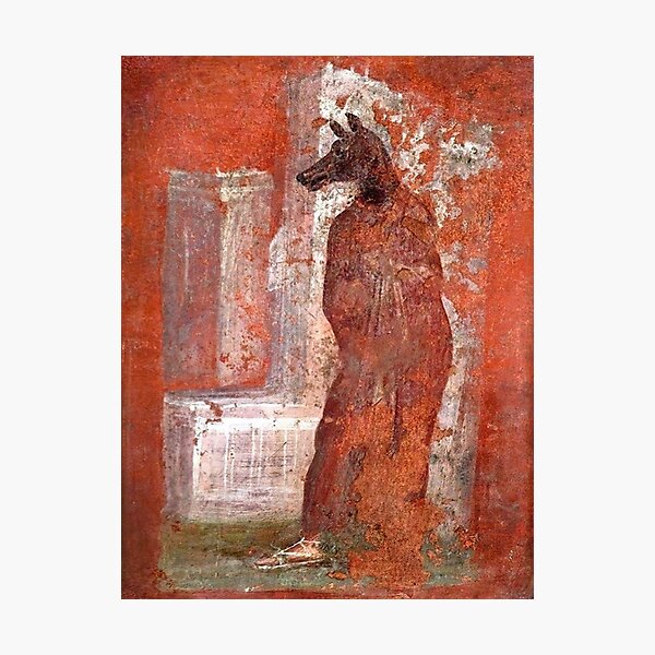 "Fresco of a priest wearing an Anubis mask from Pompeii" Photographic ...
