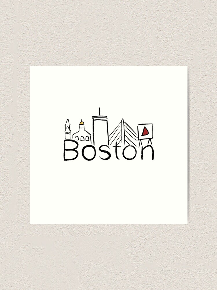 "Boston Skyline Doodle" Art Print for Sale by morgnclark | Redbubble
