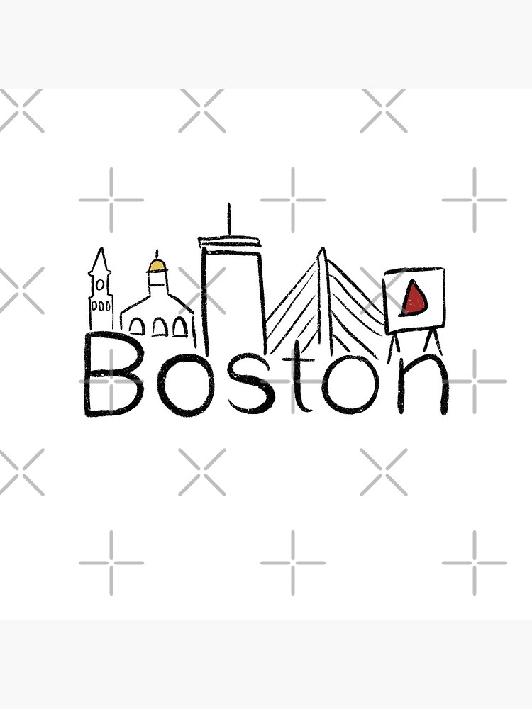 "Boston Skyline Doodle" Art Print for Sale by morgnclark | Redbubble