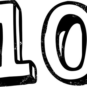 "Ten the number 10 in fun font for people who love ten" Sticker for ...