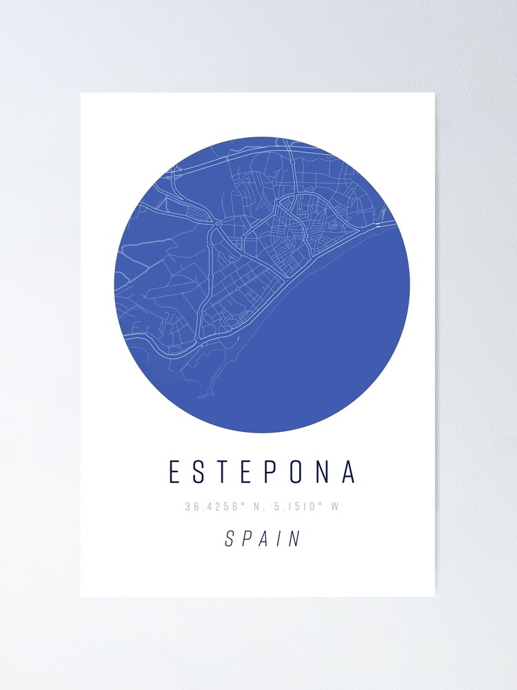 "Estepona Spain Map Artwork Print" Poster for Sale by flyawaymaps ...