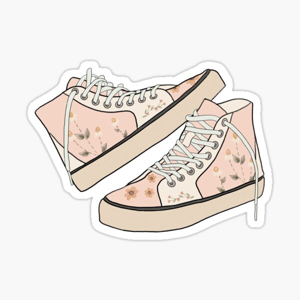 "Floral Cottagecore High tops" Sticker for Sale by JuneNostalgia ...