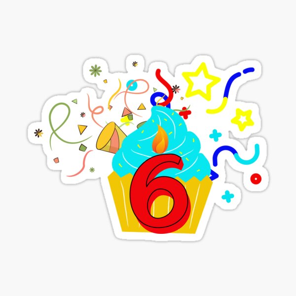 "6th Birthday Celebration" Sticker for Sale by shornaiter | Redbubble