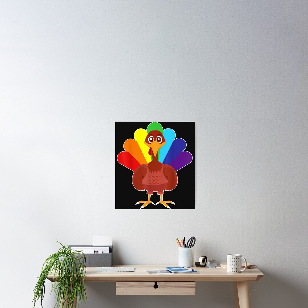"LGBT Gay Turkey Pride Rainbow Clothes Outfit Thanksgiving" Poster for ...