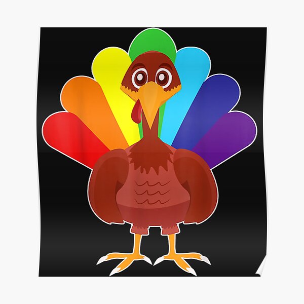 "LGBT Gay Turkey Pride Rainbow Clothes Outfit Thanksgiving" Poster for ...