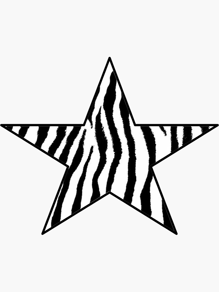 "zebra print star" Sticker for Sale by rgf05 | Redbubble