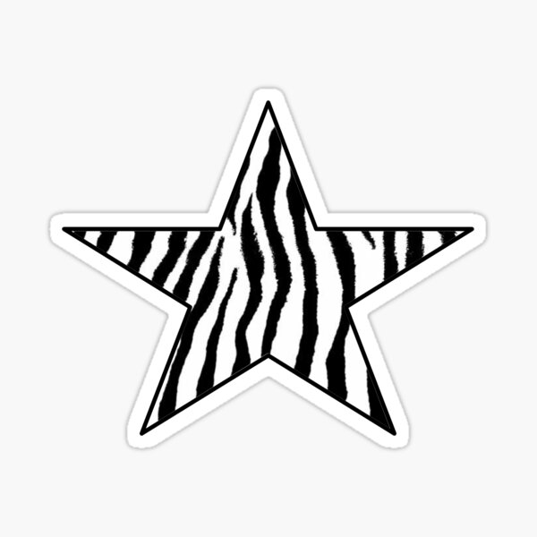"zebra print star" Sticker for Sale by rgf05 | Redbubble