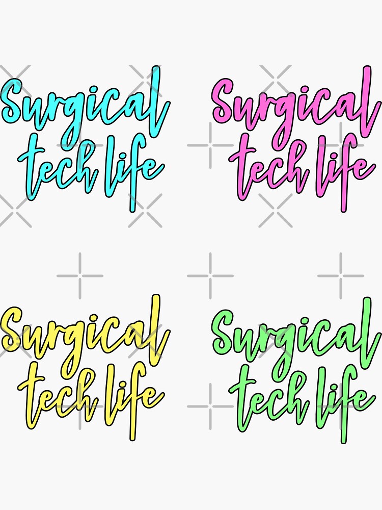 "Set of 4 Surgical Tech Life" Sticker for Sale by SawDawDesigns | Redbubble