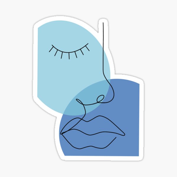"Aesthetic Abstract Face" Sticker by tkesler22 | Redbubble