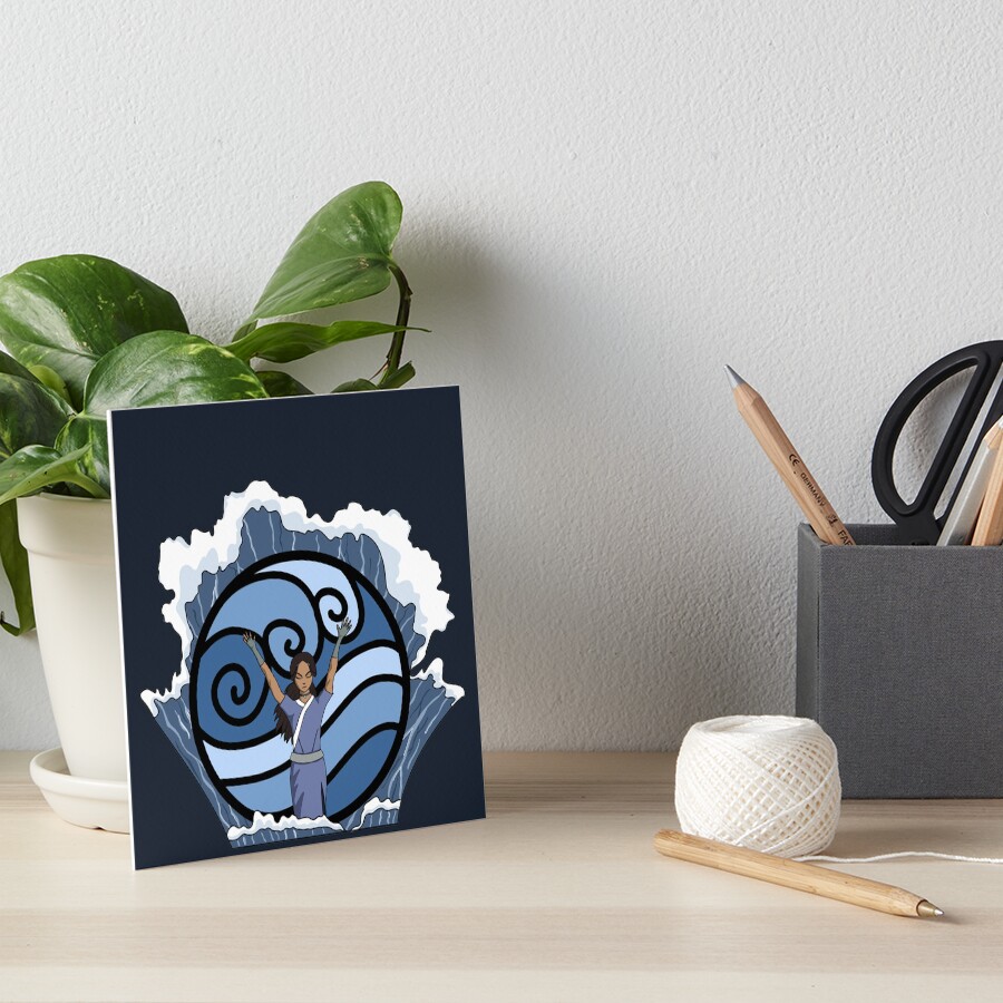 "Katara water bending + Water tribe symbol" Art Board Print by M-A-L ...