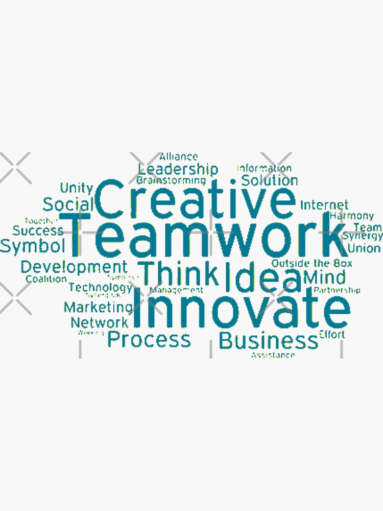 "Creative Teamwork Title Lettering typography text arts quotes" Sticker ...