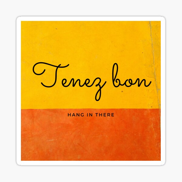 "French Translation for Hang in there - Tenez Bon " Sticker for Sale by ...