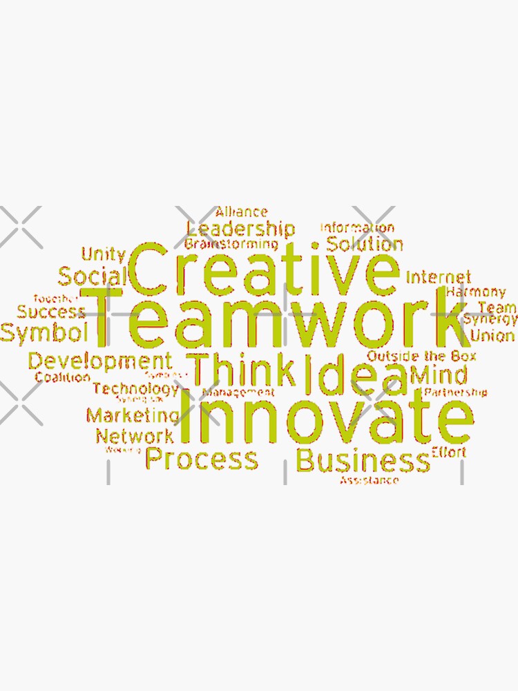 "Creative Teamwork Title Lettering typography text arts quotes" Sticker ...