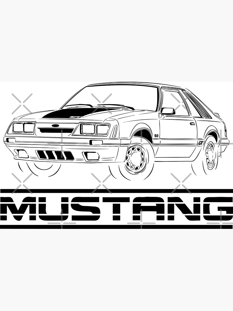 "1985-86 Mustang GT with text" Art Print for Sale by ADezignz | Redbubble