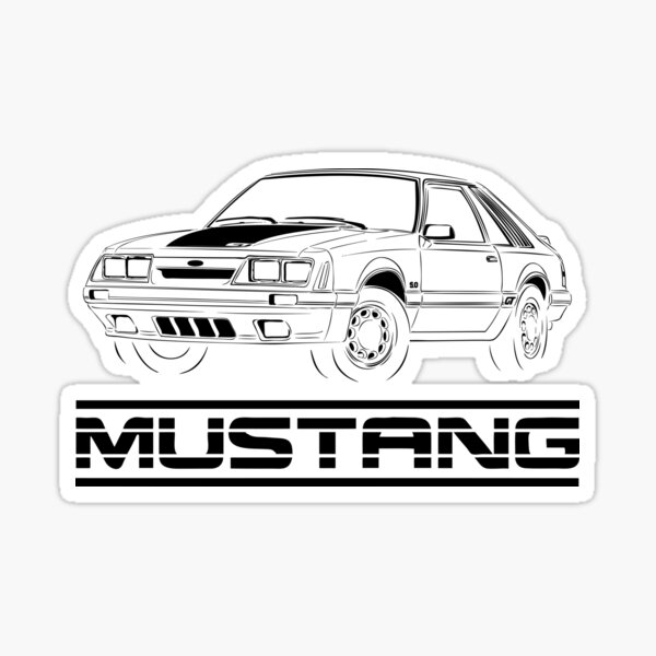 "1985-86 Mustang GT with text" Sticker for Sale by ADezignz | Redbubble