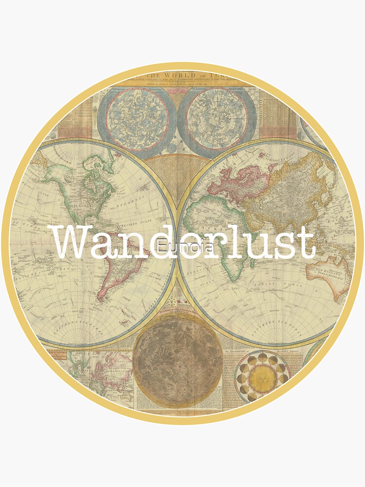 "Wanderlust Map" Sticker by Eunoia | Redbubble