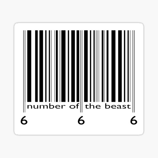 "NUMBER OF THE BEAST BARCODE" Sticker by Calgacus | Redbubble