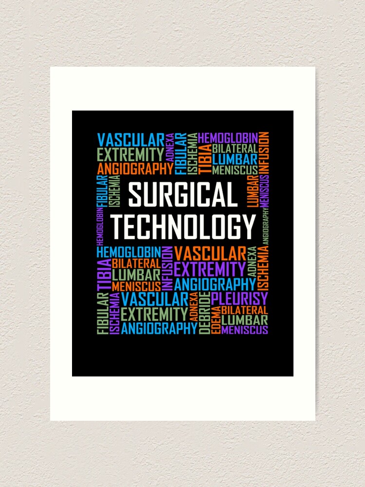 "Surgical Technology Words Surgical Technology" Art Print for Sale by ...