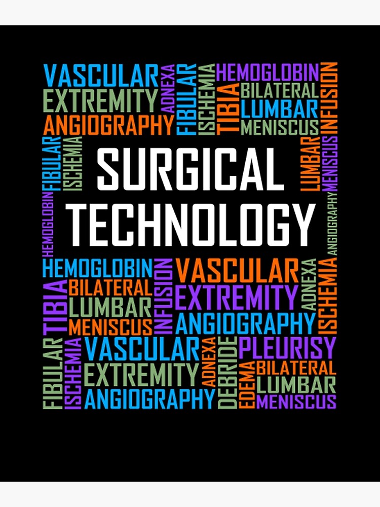 "Surgical Technology Words Surgical Technology" Art Print for Sale by ...