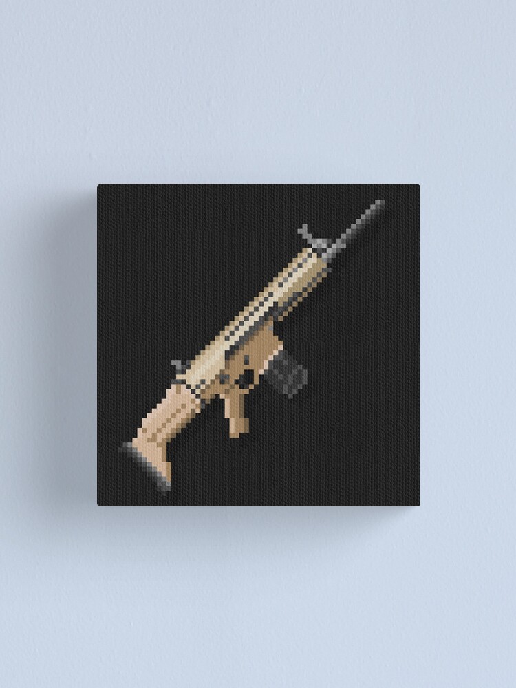 "Scar-H 7.62x51mm NATO Pixel Art" Canvas Print for Sale by pixelbrian ...