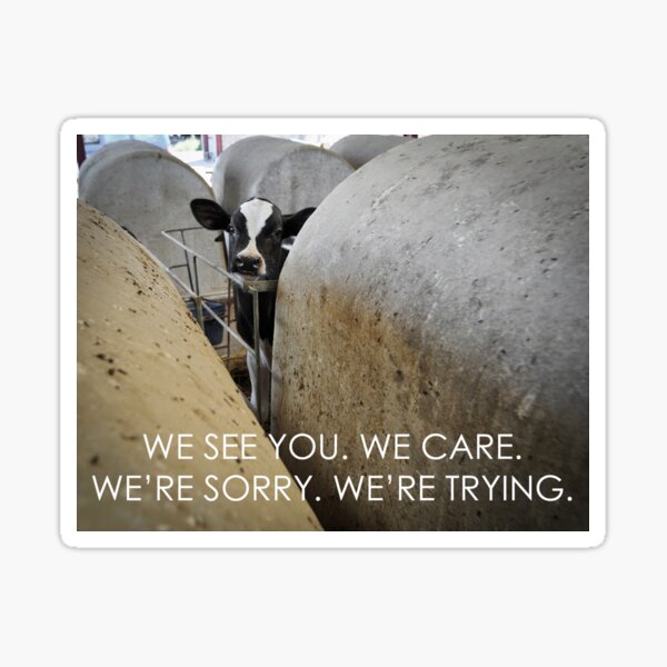"We see you. We care." Sticker for Sale by phantomicy | Redbubble
