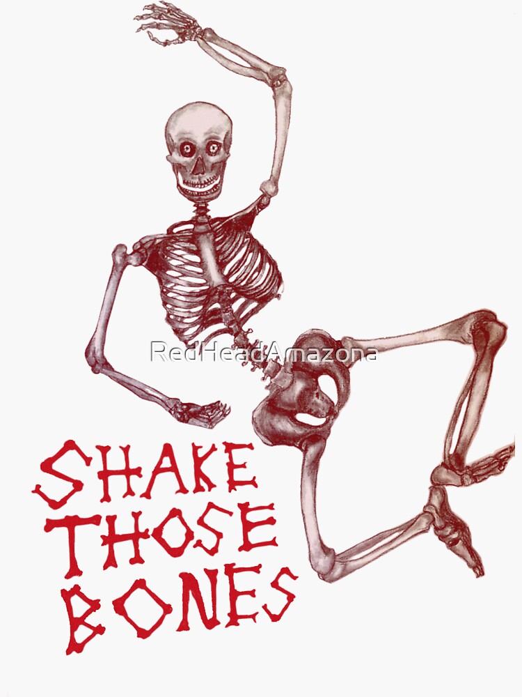 "A happy dancing skeleton shaking those bones" Sticker for Sale by ...