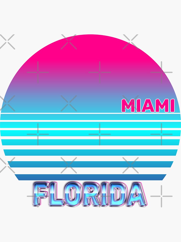 "Miami Florida Vaporwave Retro 1980s 1990s" Sticker for Sale by ...