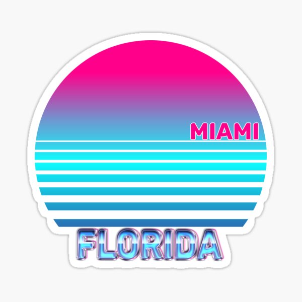 "Miami Florida Vaporwave Retro 1980s 1990s" Sticker for Sale by ...