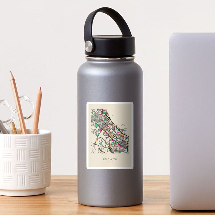 "Palo Alto, California Street Map" Sticker for Sale by geekmywall ...