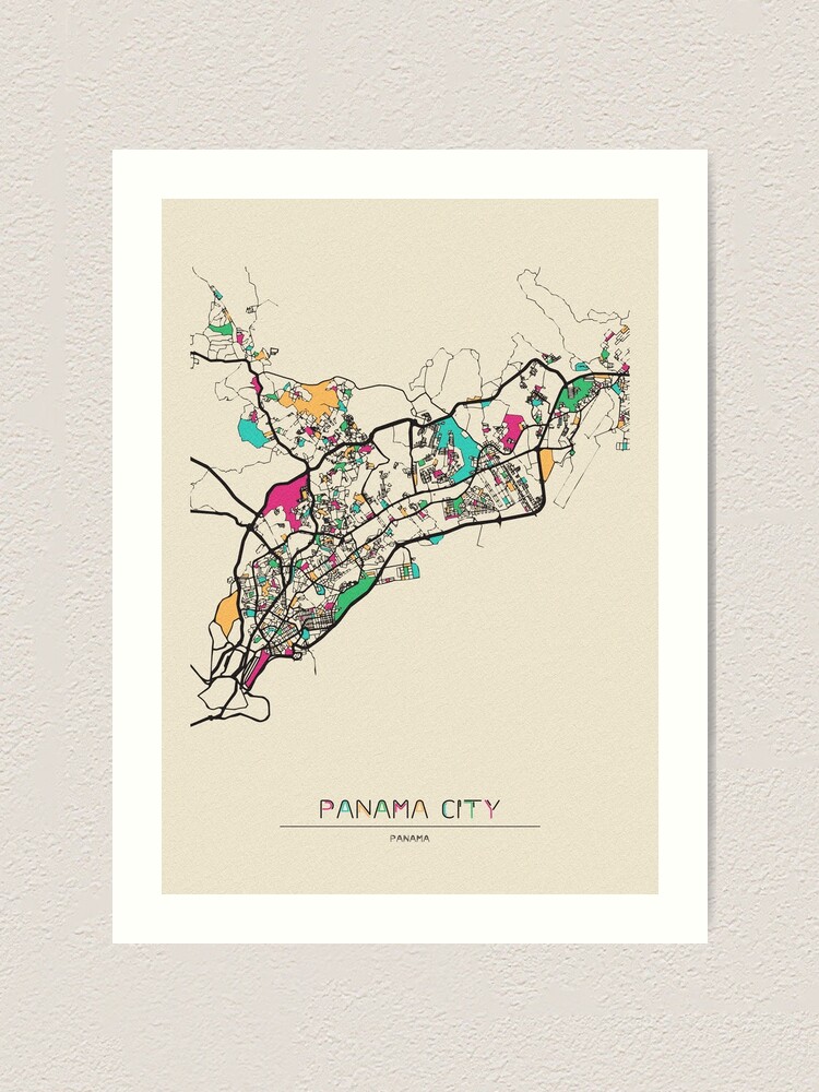 "Panama City Street Map" Art Print by geekmywall | Redbubble