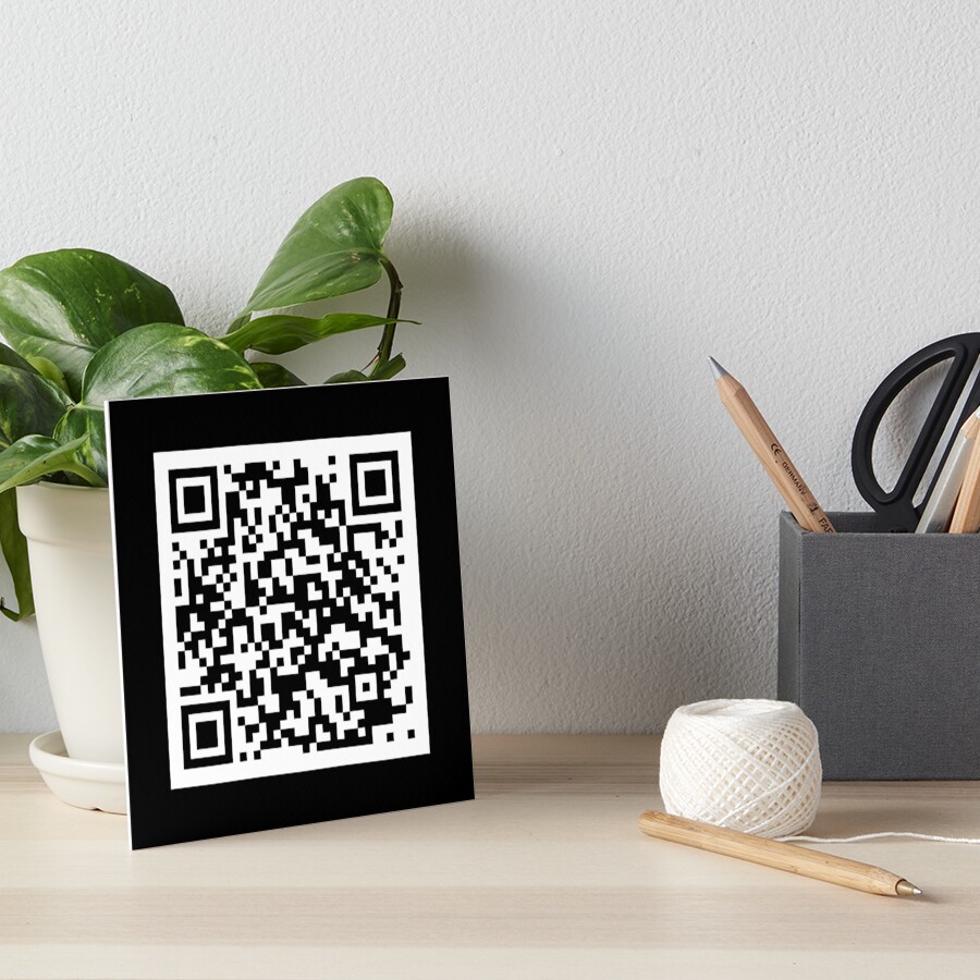 "Rickroll - never gonna give you up - Rick Astley - QR code" Art Board ...