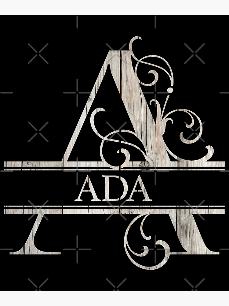 Ada Name - Wood Style Monogram Letter A The Ada Name Gift For Ada ...