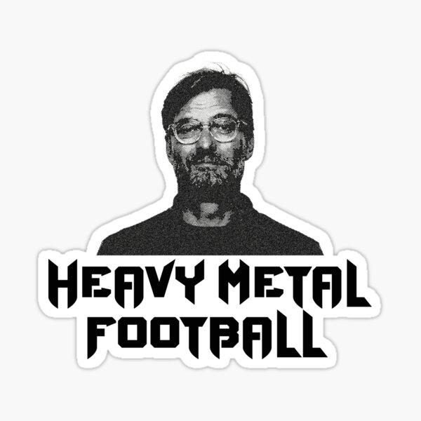"Heavy Metal Football | Klopp" Sticker for Sale by FiveFloor | Redbubble