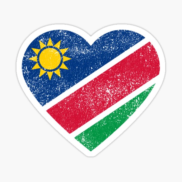 "I Love Namibia My Namibian Heart Flag Country" Sticker by Eyes4 ...