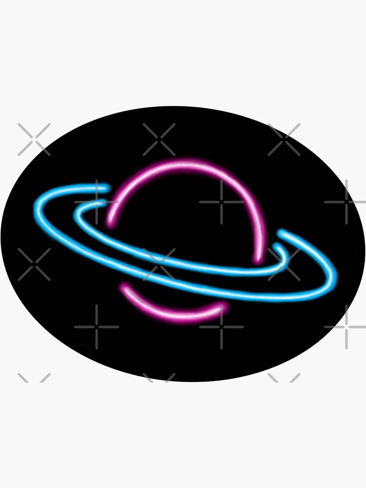"neon saturn" Sticker for Sale by ChelastAmaro | Redbubble