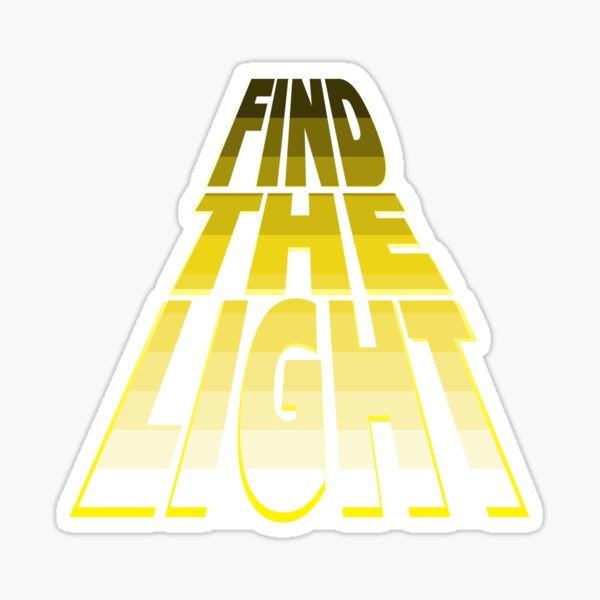 "Find the Light - Yellow." Sticker by UltraQuirky | Redbubble