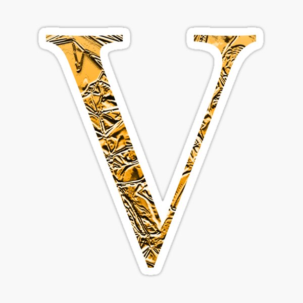 "Letter V Gold Premium Luxury Alphabet" Sticker for Sale by Soursoul99 ...
