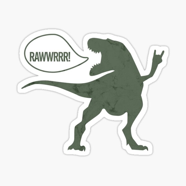 "Rock n roll rock music T-rex Dinosaurier Rawr" Sticker for Sale by ...