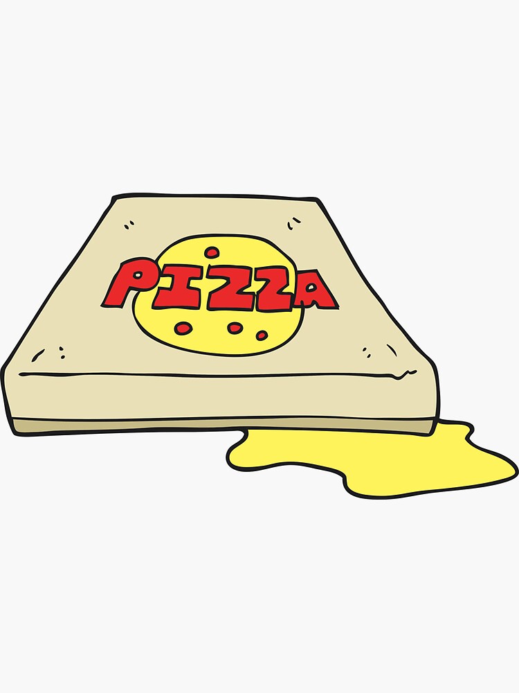 "Pizza Box Dripping Cheese" Sticker for Sale by babyclothes2020 | Redbubble