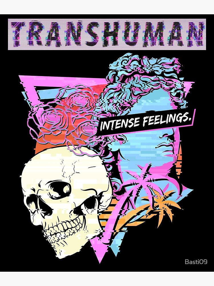 "Transhuman Aesthetic Vaporwave Otaku Retro Kawaii Meme" Poster by ...