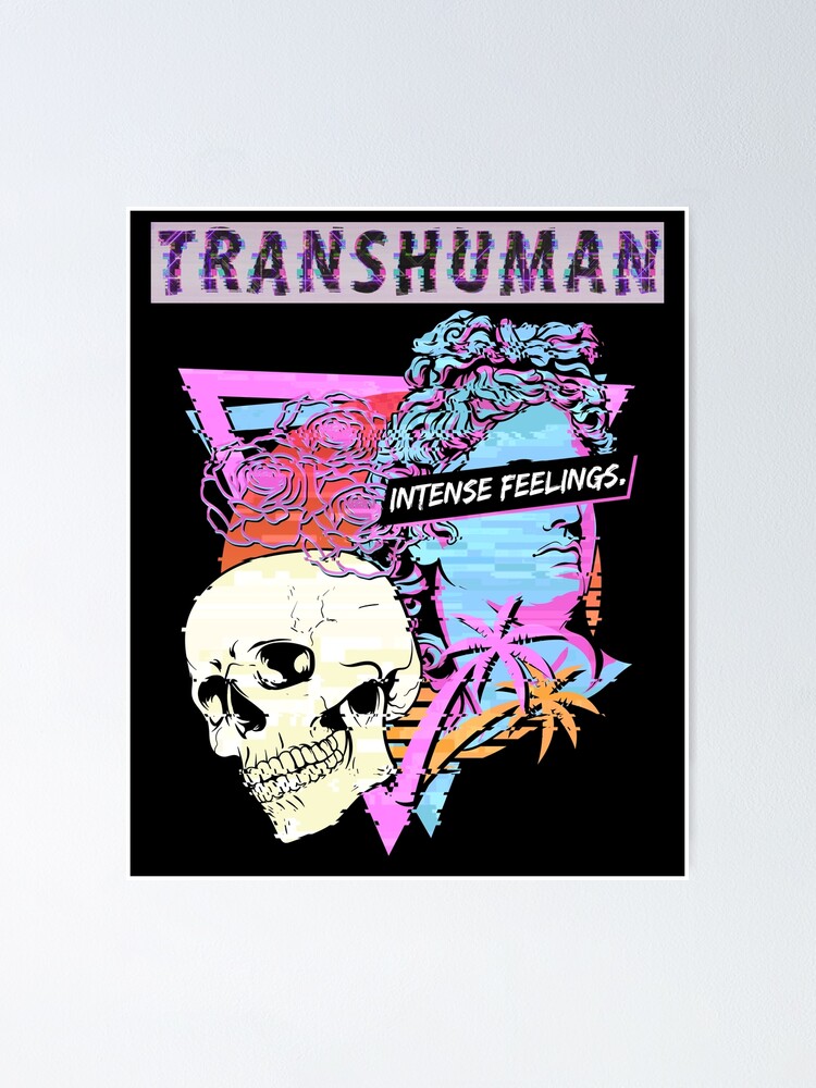 "Transhuman Aesthetic Vaporwave Otaku Retro Kawaii Meme" Poster by ...
