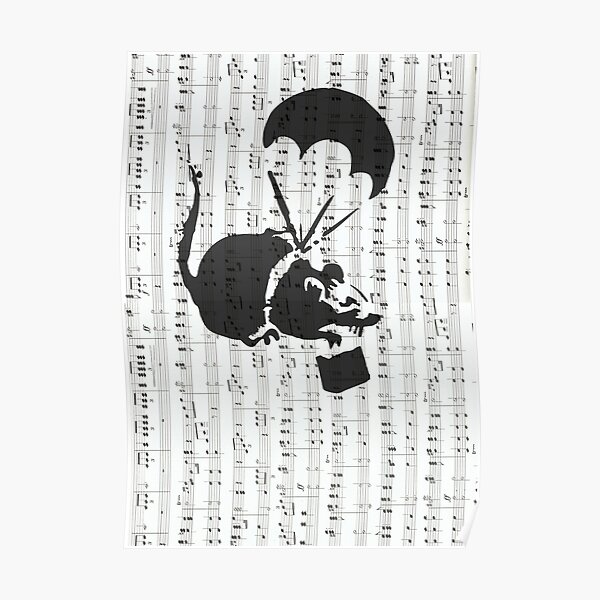 "Parachute Rat-Banksy Art Graffiti" Poster by IvonDesign | Redbubble