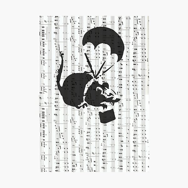 "Parachute Rat-Banksy Art Graffiti" Photographic Print by IvonDesign ...
