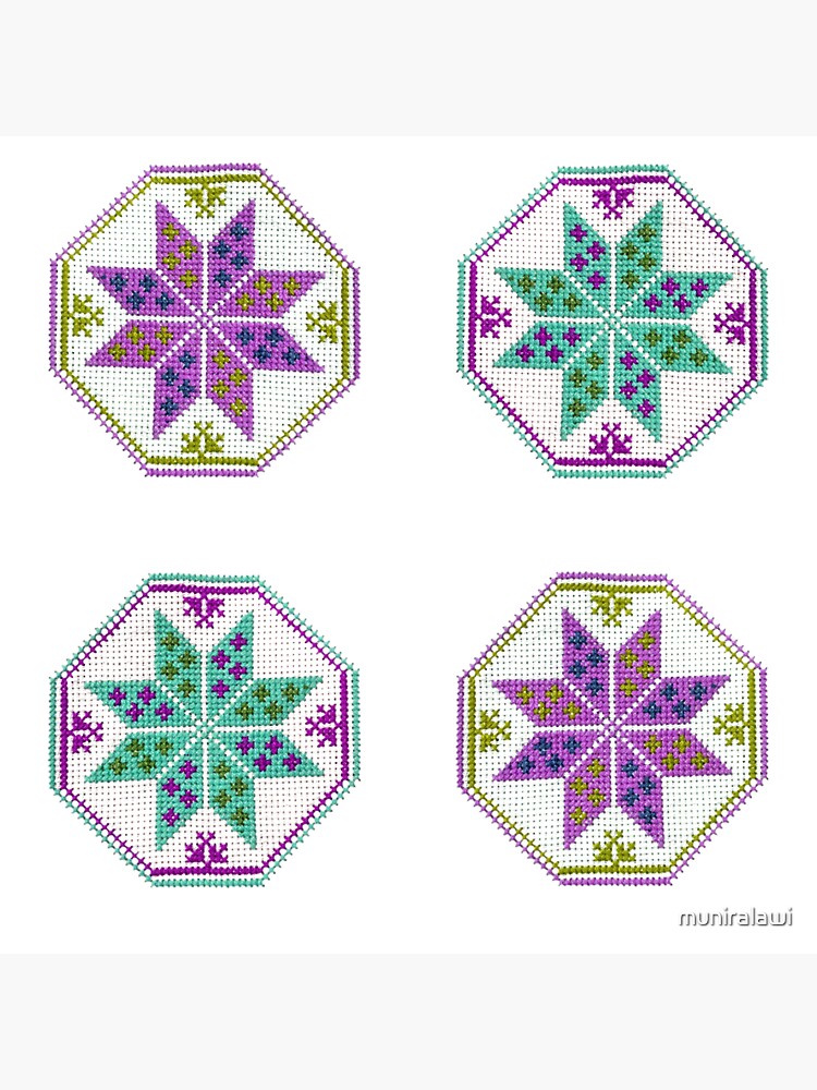 "Purple and Green Four Bethlehem Star" Sticker by muniralawi | Redbubble