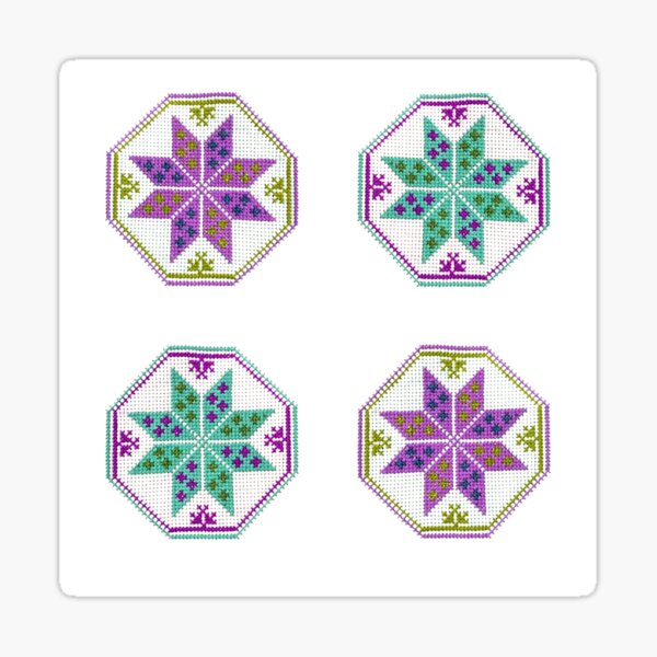"Purple and Green Four Bethlehem Star" Sticker by muniralawi | Redbubble